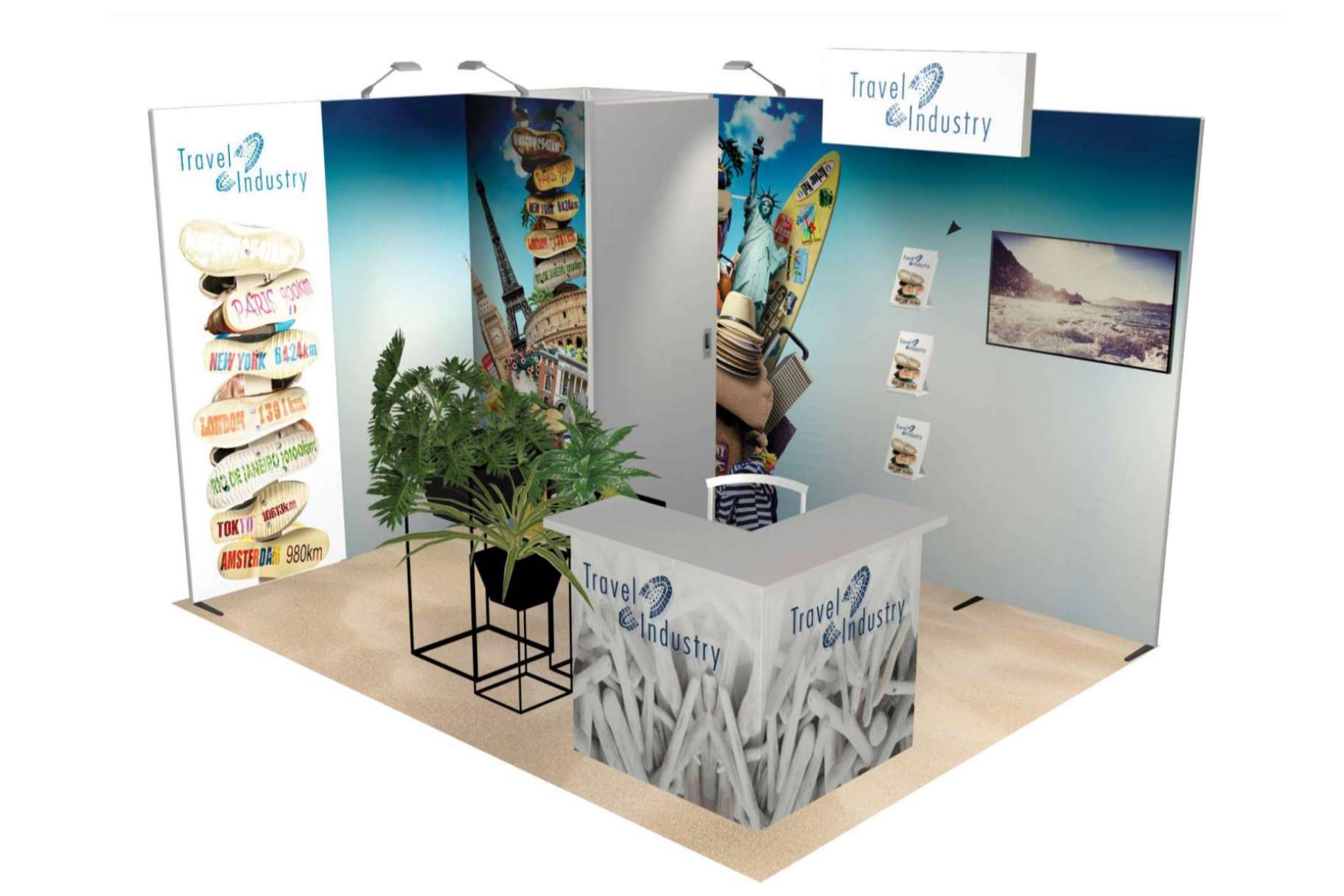 El stand reutilizable de Olika Stands permite mostrar una marca de ...